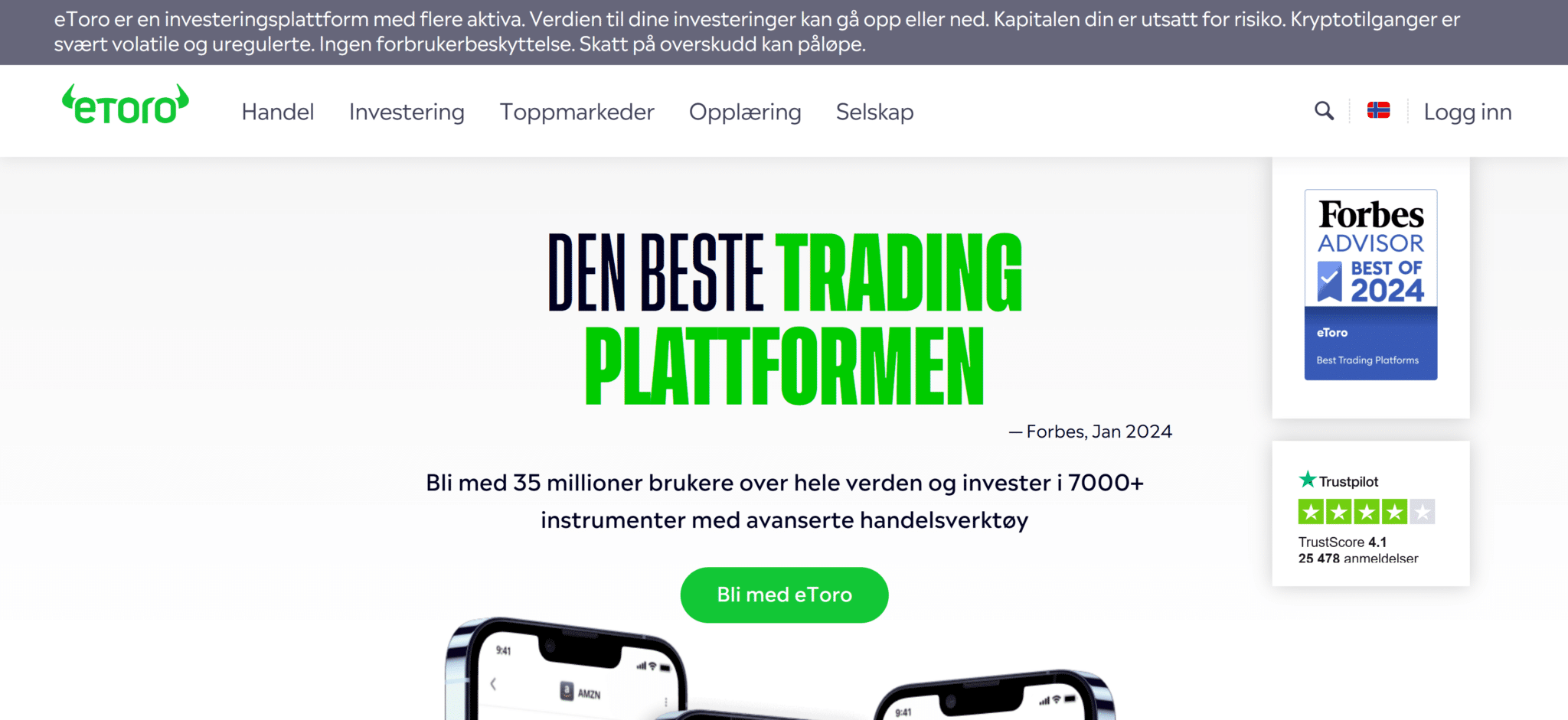 eToro – Anmeldelse & erfaringer av nettmegleren - Daytrader.no